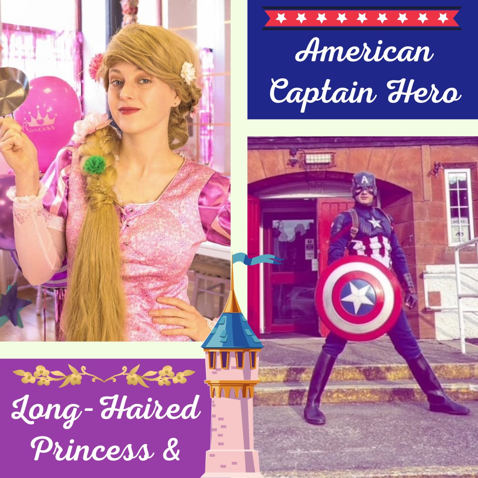 Long-Haired Princess & American Captain Hero | Gordale Garden & Home Centre